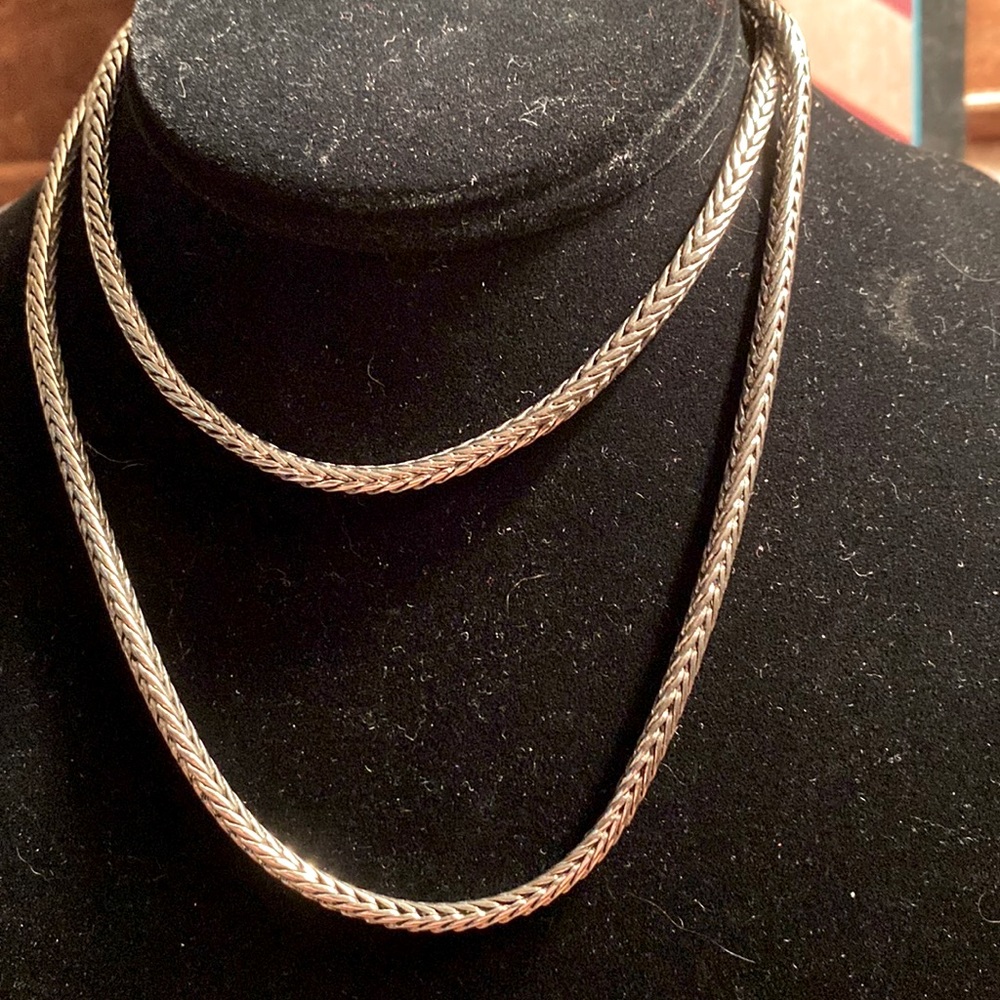 Heavy Silver Necklace - Gem